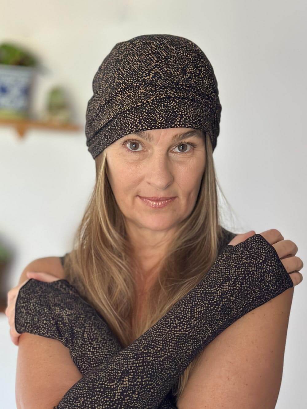 Limited Edition Black and Gold Print Twist Hat | Lightweight Turban ...