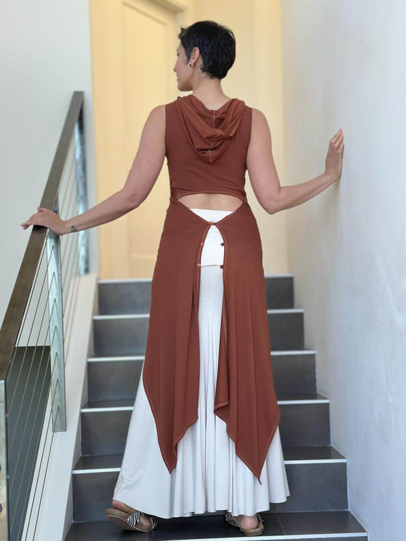 Ninja Wrap | Stretch Jersey Hooded Wrap Top | CARAUCCI