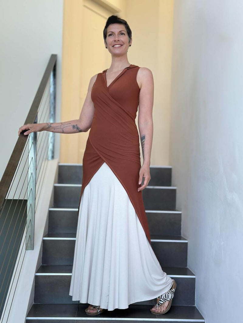 Ninja Wrap | Stretch Jersey Hooded Wrap Top | CARAUCCI