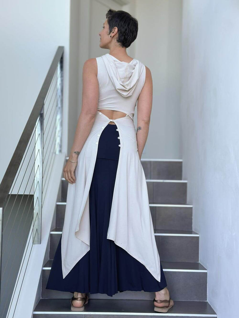 Ninja Wrap | Stretch Jersey Hooded Wrap Top | CARAUCCI