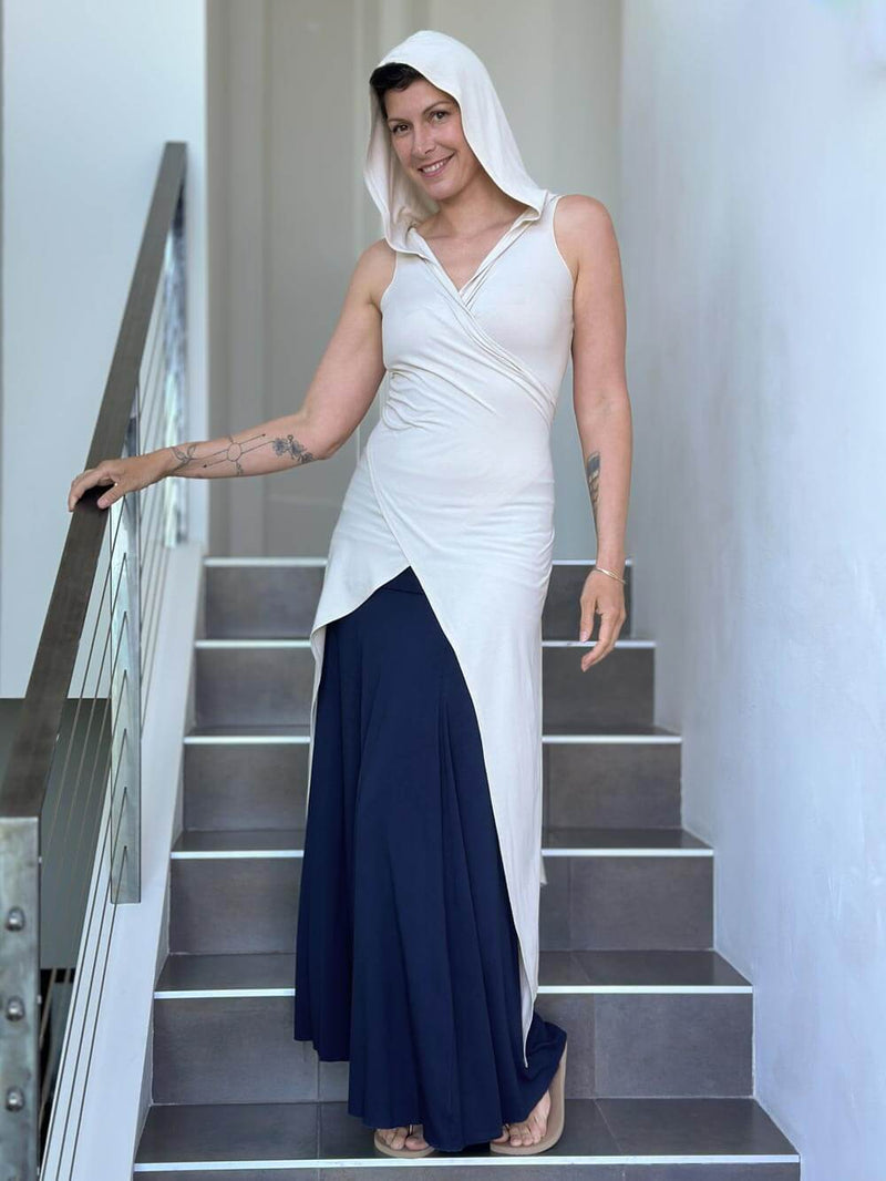 Ninja Wrap | Stretch Jersey Hooded Wrap Top | CARAUCCI