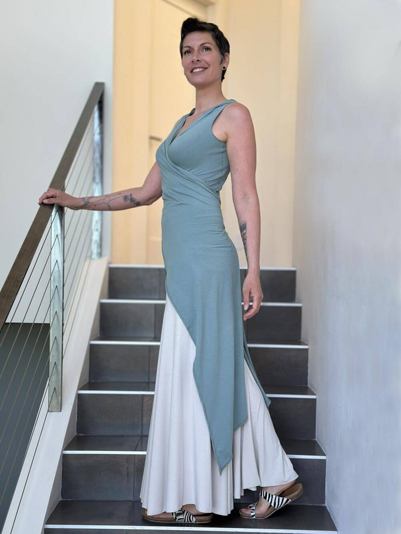 Ninja Wrap | Stretch Jersey Hooded Wrap Top | CARAUCCI