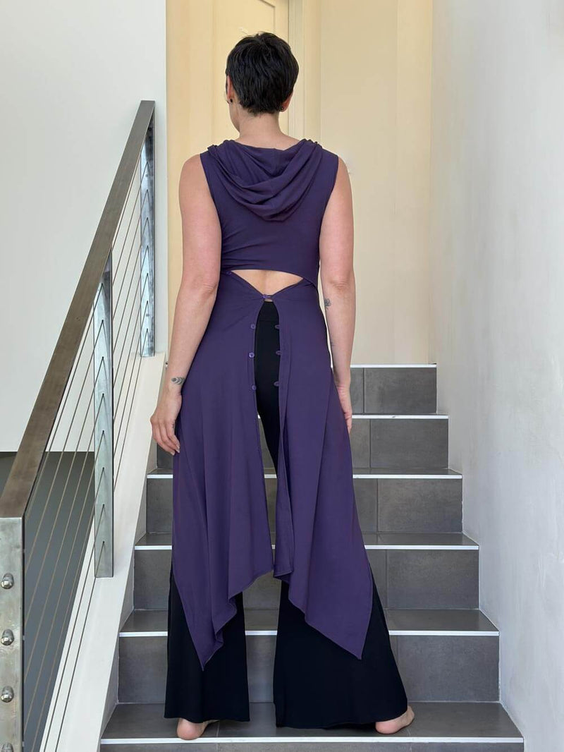 Ninja Wrap | Stretch Jersey Hooded Wrap Top | CARAUCCI