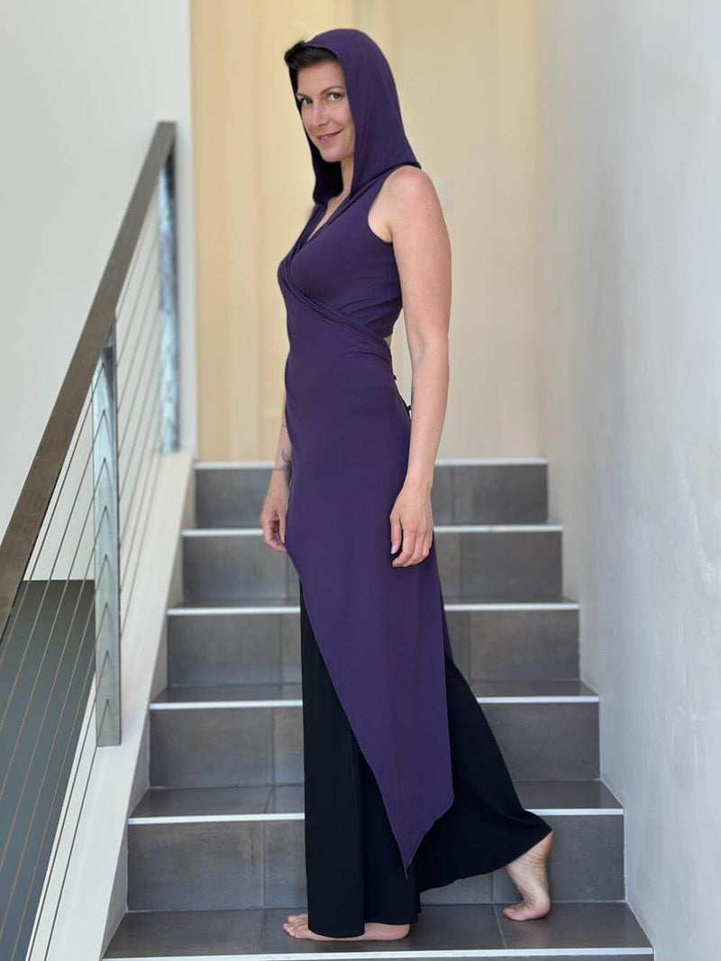 Ninja Wrap | Stretch Jersey Hooded Wrap Top | CARAUCCI