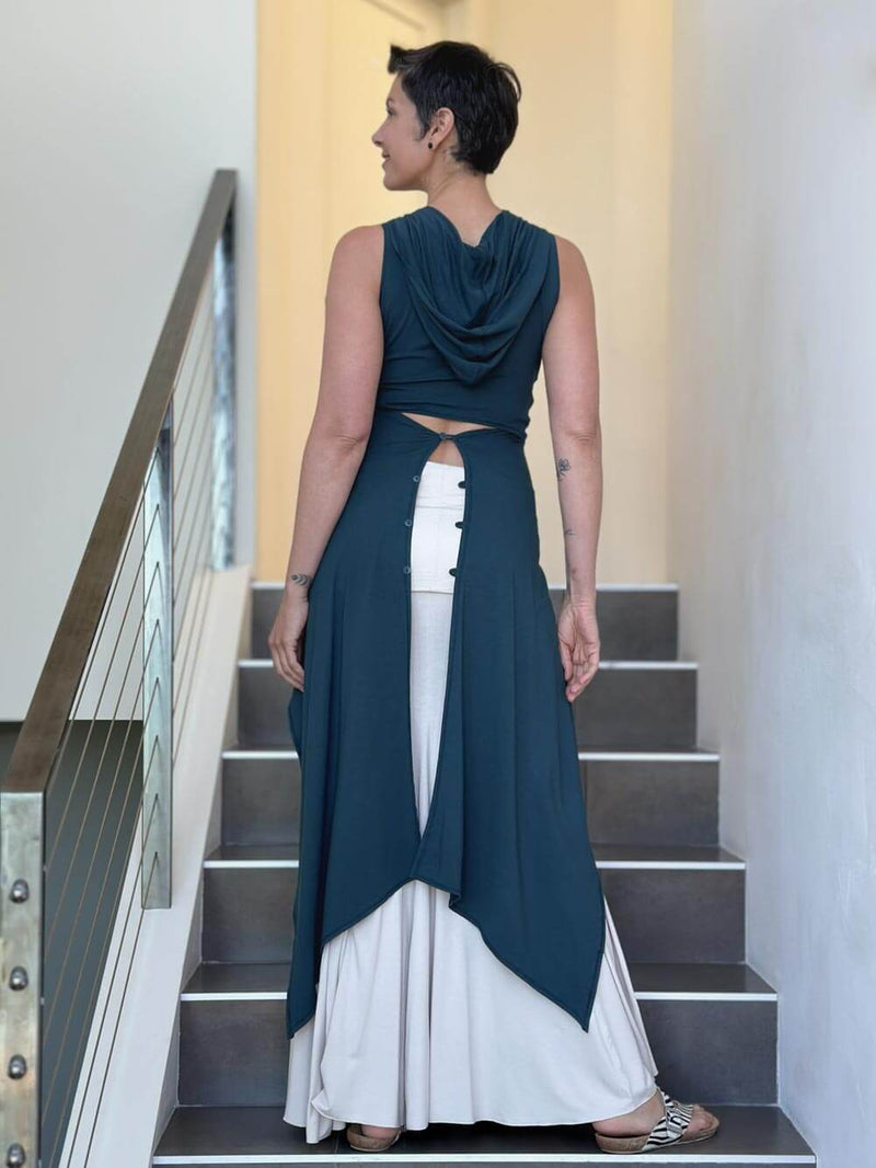 Ninja Wrap | Stretch Jersey Hooded Wrap Top | CARAUCCI