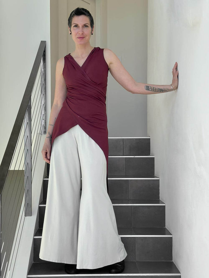 Ninja Wrap | Stretch Jersey Hooded Wrap Top | CARAUCCI