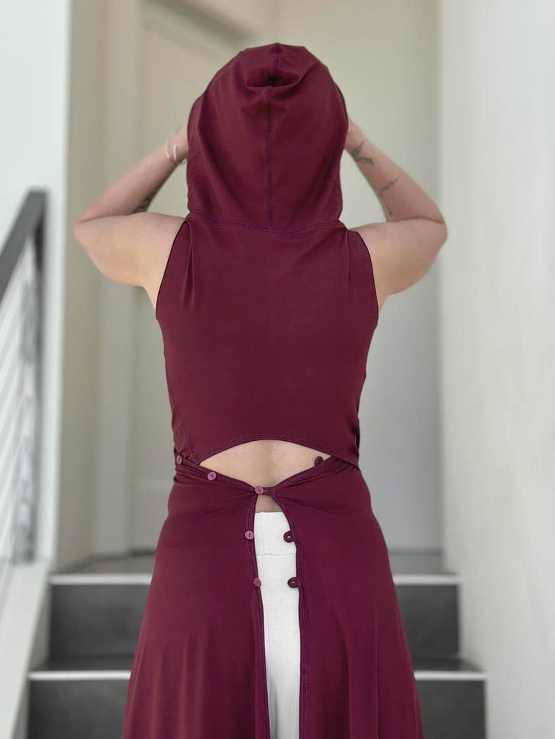 Ninja Wrap | Stretch Jersey Hooded Wrap Top | CARAUCCI