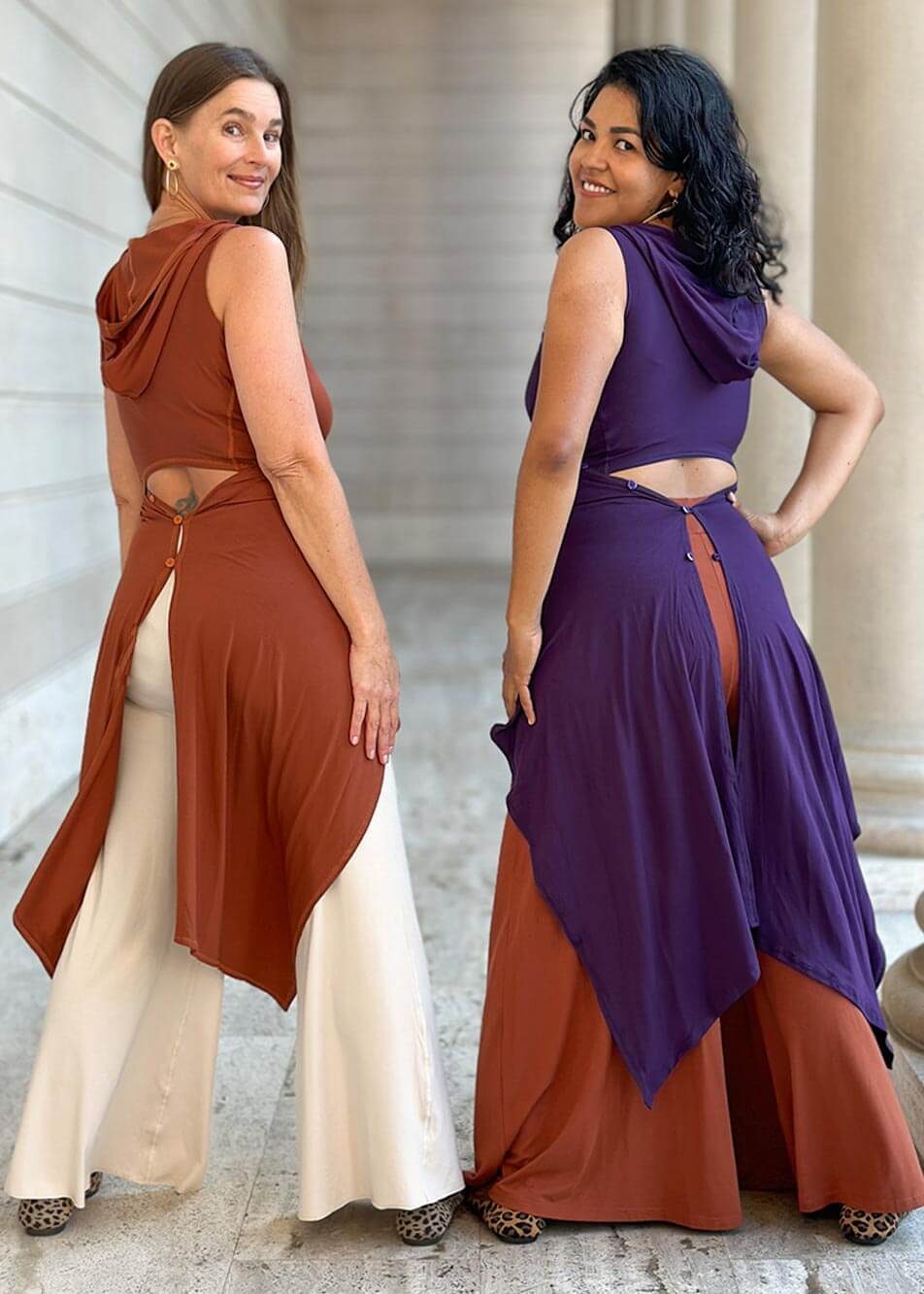 Ninja Wrap | Stretch Jersey Hooded Wrap Top – CARAUCCI