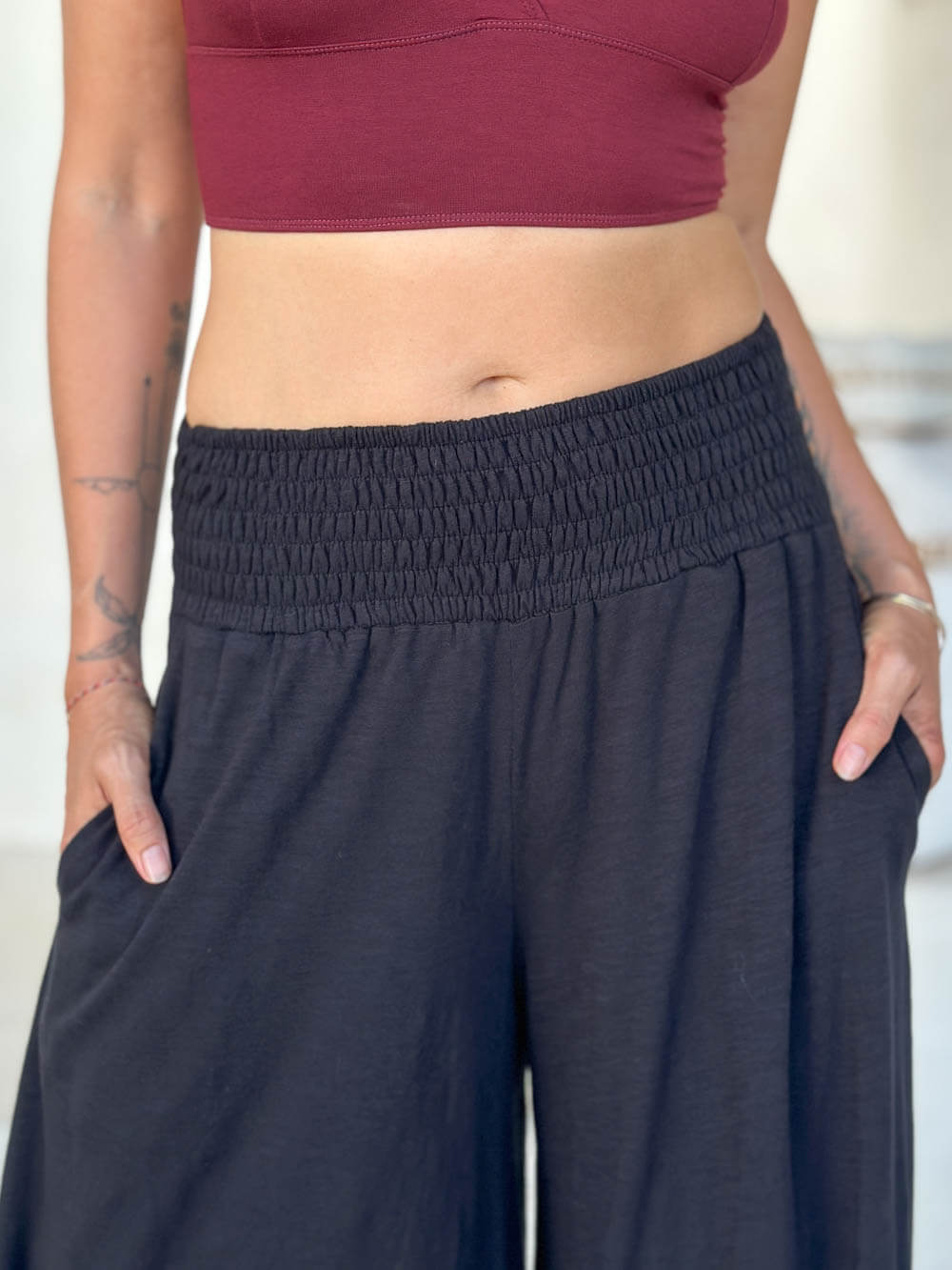 Wide Leg Pocket Flow Pants | Lightweight Cotton Women’s Pants – CARAUCCI